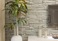 China Stylish Removable Faux 3D Brick Effect Wallpaper with Grey Stone Pattern for Living Room for sale