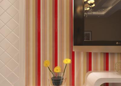 China Washable Living Room Striped Wallpaper / Modern Embossed Wall Coverings , CE CSA Listed for sale