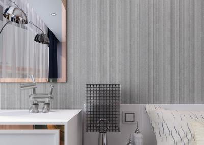 China Modern Flocking Non woven Wallpaper with Simple Silver Grey Pure Color for sale