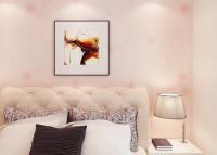 China Eco - Friendly Light Pink Color Wallpaper For Children's Room Embossed Technology for sale