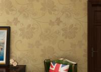 China Beige Floral Contemporary Wall Coverings for TV Background , Modern Office Wallpaper for sale