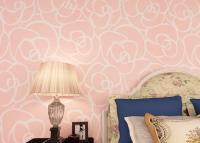 China Light Pink Floral Modern Removable Wallpaper , Contemporary Bedroom Wallpaper for sale