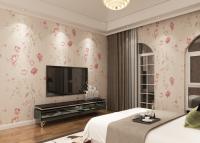 China Eco - friendly Light Pink Country Floral Wallpaper , Bedding Room Vinyl Wall Coverings for sale
