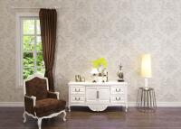 China Classic Style Sliver Embossed Wallpaper , White Geometric Damask Pattern Wallpaper for sale