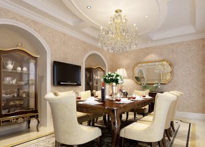 China Classic Style Vinyl Golden Damask Pattern Wallpaper / WallCoverings Retro Vantage for sale