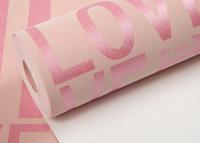 China Eco- Friendly Non Woven Wallpaper With English Letters , Pink And White Patterned Wallpaper for sale