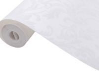 China White Color Flocking Floral Pattern European Style Wallpaper for Living Room for sale