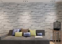 China Modern Washable Vinyl Kitchen Wallpaper With White 3D Stone Pattern , 0.53*10m/ Roll for sale