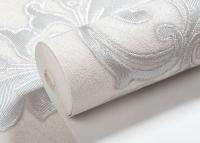 China Ivory White Damask Pattern Victorian Wallpaper for Interior Decoration , Anti - static for sale