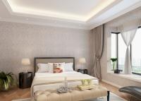 China Bedroom PVC Country Style Wallpaper with Symmetrical Floral Pattern for sale