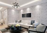 China Decorative Embossed Vinyl Country Style Wallpaper with Grey Leaf Pattern , CSA Standard for sale