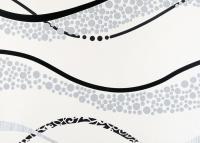 China Dining Room PVC Modern Removable Wallpaper With Black Wave Printing for sale