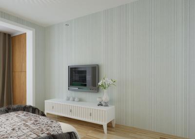 China Simple Fashion Grey Modern Striped Wallpaper , Modern Self Adhesive Wallpaper For Hotel Room for sale