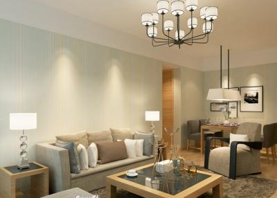 China Modern Contemporary Wall Coverings / Breathable Striped Wallpaper for Living Room for sale