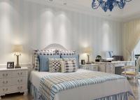 China Blue and White Stripes Pattern European Style Living Room Wallpaper for sale