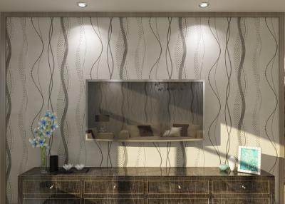 China Removable Contemporary Wall Coverings , Modern Nonwoven Striped Wallpaper for Living Room for sale