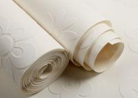 China Simple Pure White Non woven Wallpaper Modern Style Flock Surface for sale
