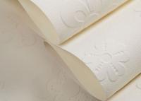 China Simple Pure White Non woven Wallpaper Modern Style Flock Surface for sale