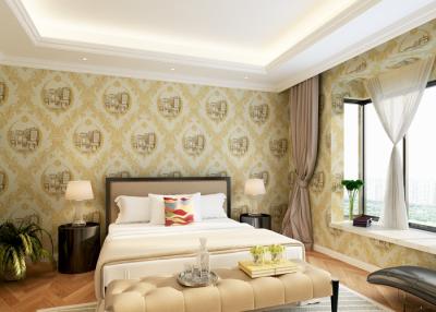 China European Design Style Wallpaper Artistic Printed Eco - friendly for TV Background for sale