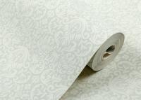 China Sky Blue PVC Accurate Pressing Victorian Damask Wallpaper for Corridor , SGS Approved for sale