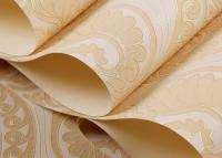 China Yellow European Classical Style Wallpaper , Interiors Europe Wallpaper For Home Decor for sale