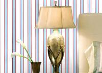 China Removable Modern Removable Wallpaper / Vertical Striped Wallpaper Dark Blue And Red Color for sale