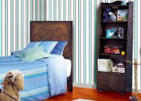 China Removable Blue And Grey Striped Wallpaper Non Woven Wall Covering 0.53*10M for sale