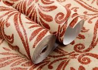 China Red Long Fiber Nonwoven Living Room Wallpaper , Modern Wallpaper For Bedrooms for sale