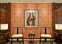 China Red Long Fiber Nonwoven Living Room Wallpaper , Modern Wallpaper For Bedrooms for sale