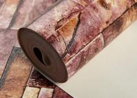 China Removable 3D Brick Effect Wallpaper , Living Room Wall Covering with 0.53*10M size for sale