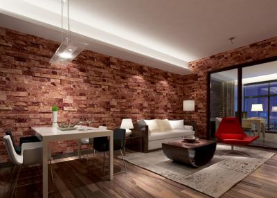 China Removable 3D Brick Effect Wallpaper , Living Room Wall Covering with 0.53*10M size for sale
