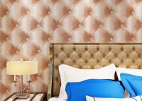 China Luxury Grey European Style Wallpaper ,  3D Effect Leather Pattern Wallpaper for sale