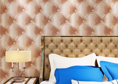 China Luxury Grey European Style Wallpaper ,  3D Effect Leather Pattern Wallpaper for sale