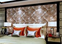 China Luxurious Living Room Wallpaper Brown Color with 3D Leather Pattern , 0.53*10M size for sale