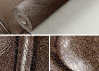 China Luxurious Living Room Wallpaper Brown Color with 3D Leather Pattern , 0.53*10M size for sale