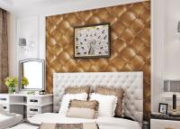 China 3D Effect Washable Vinyl Wallpaper , Luxurious Golden Leather Pattern Wallpaper for sale