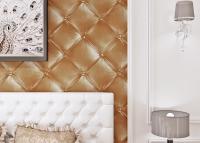 China 3D Effect Washable Vinyl Wallpaper , Luxurious Golden Leather Pattern Wallpaper for sale