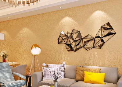 China Removable European Style Wallpaper with Luxurious Golden Leaf Pattern for sale