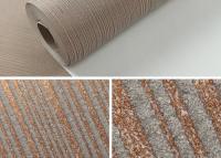 China Removable Non - woven Modern Flock Wallpaper Embossed Coffee Color for sale
