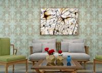 China Waterproof PVC Green Damask Victorian Pattern Wallpaper With Non Woven Materials for sale