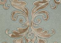 China Waterproof PVC Green Damask Victorian Pattern Wallpaper With Non Woven Materials for sale