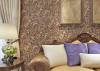 China Classic Style Embossed Washable Vinyl Wallpaper with Chocolate color , CE ISO Compliant for sale