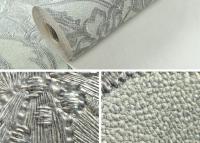 China Classic Style Embossed Living Room Wallpaper with Light Green Floral Pattern for sale