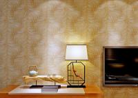 China Modern Style Washable Vinyl Wallpaper , Vinyl Wall Coverings with Golden Leaf Pattern for sale