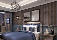 China Embossed Contemporary Wall Coverings with Vertical Stripes Pattern , Coffee and Black for sale
