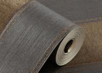 China Embossed Contemporary Wall Coverings with Vertical Stripes Pattern , Coffee and Black for sale