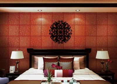 China Red Plaids Bronzing Contemporary Wall Coverings Home Decorating Wallpaper for sale