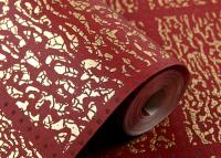 China Red Plaids Bronzing Contemporary Wall Coverings Home Decorating Wallpaper for sale