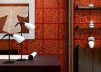 China Red Plaids Bronzing Contemporary Wall Coverings Home Decorating Wallpaper for sale
