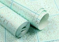 China Cyan Bronzing Non-Woven Paper Modern Removable Wallpaper for Living Room for sale
